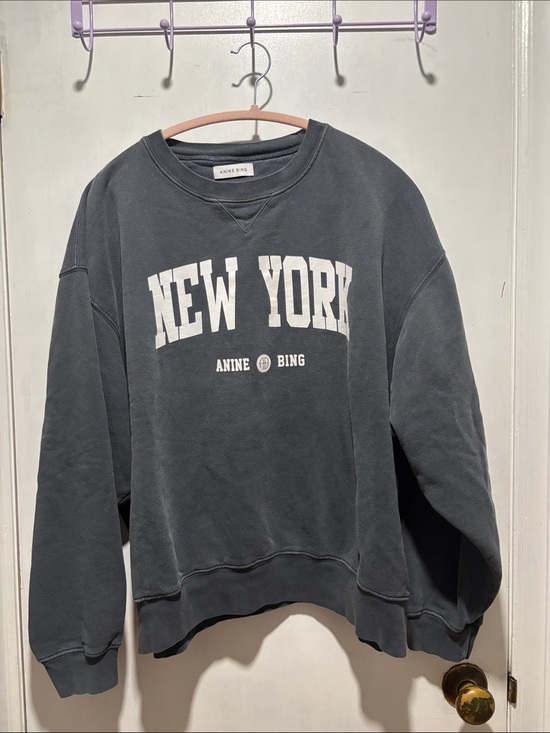 Anine Bing | Tops | Anine Bing Ramona New York Washed Black Crewneck ...